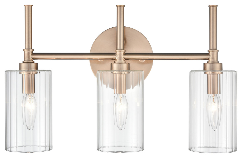 3 Light 19" Modern Gold Bathroom Vanity Light - Transitional - Bathroom ...