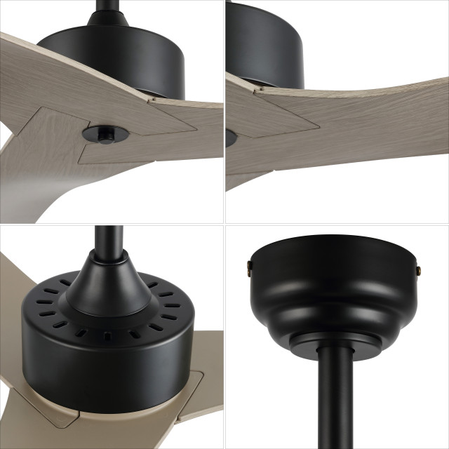 Aldrin 50" Modern Iron/Plastic App6-Speed Razor Ceiling Fan ...