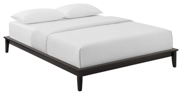 Lodge Queen Rustic Wood Platform Bed Frame - Durable Solid Wood ...