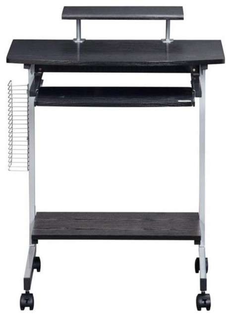 Pemberly Row Wood Top Computer Work Station in Graphite - Transitional ...