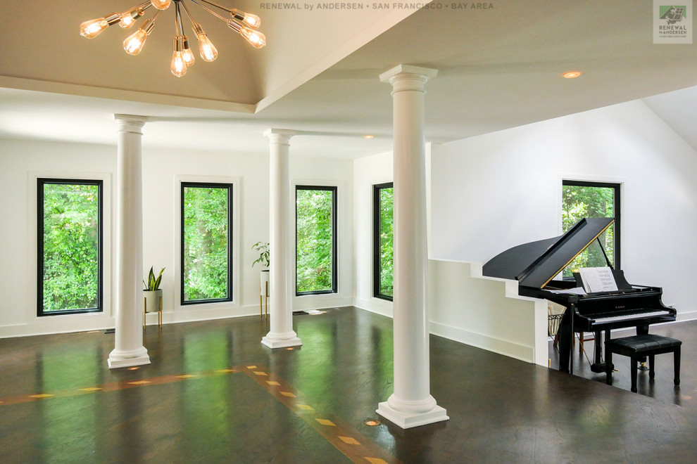 New Black Windows in Contemporary Great Room - Renewal by Andersen San ...