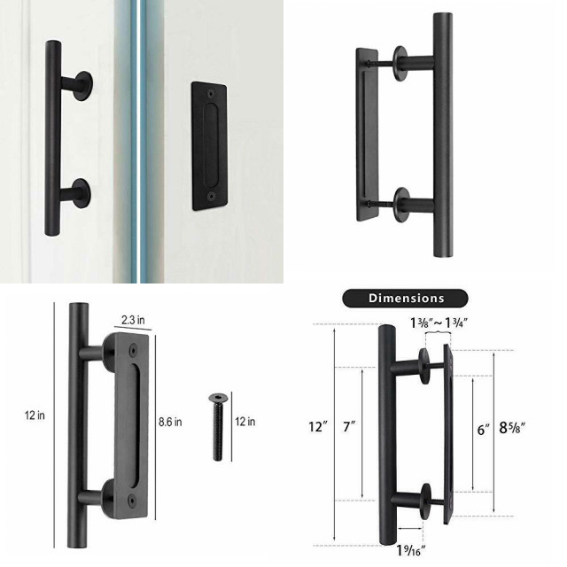 Mirrored Sliding Barn Door with Mirror insert with Hardware Kit ...