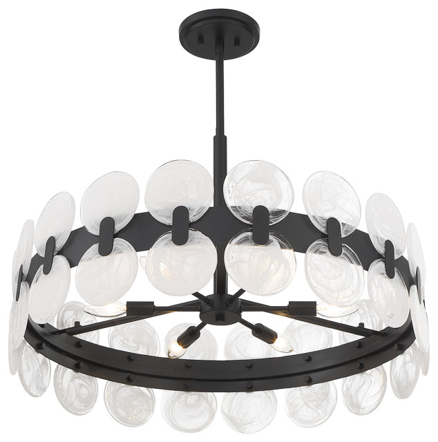 Boca 6-Light Chandelier, Matte Black - Contemporary - Chandeliers - by ...