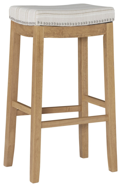 Claridge Linen Striped Bar Stool - Transitional - Bar Stools And ...