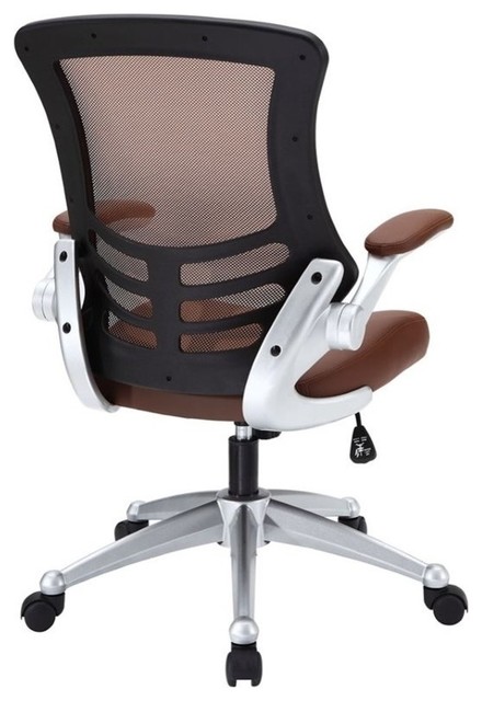 Hawthorne Collections Modern Faux Leather Office Chair in Tan/Black ...