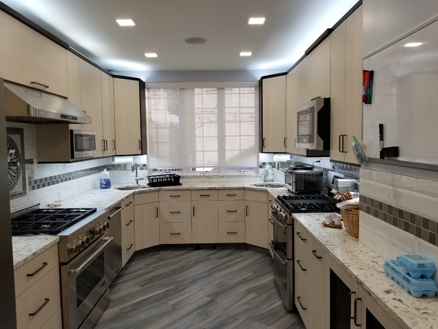 Two Tone CNC Matrix Kitchen in Crown Heights - Modern - Kitchen - New ...