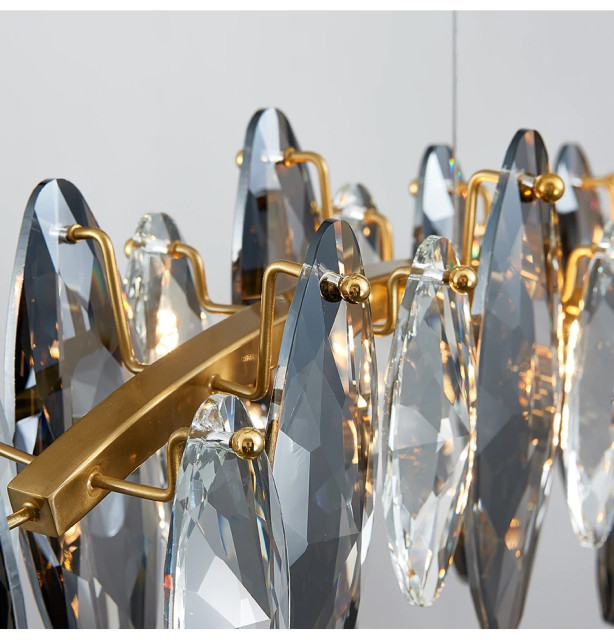 Aarschot | Wave Design Chrome Crystal Chandelier for Kitchen, 6 Bulbs ...