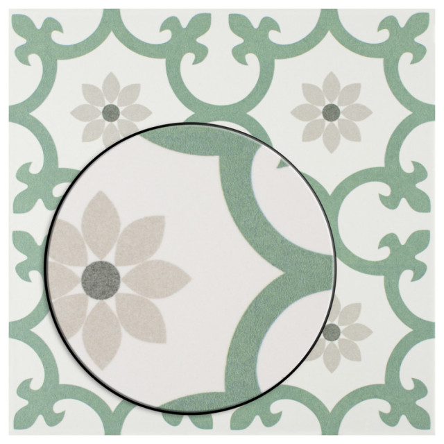 Daria Porcelain Floor and Wall Tile, Kale, Sample - Contemporary - Wall ...