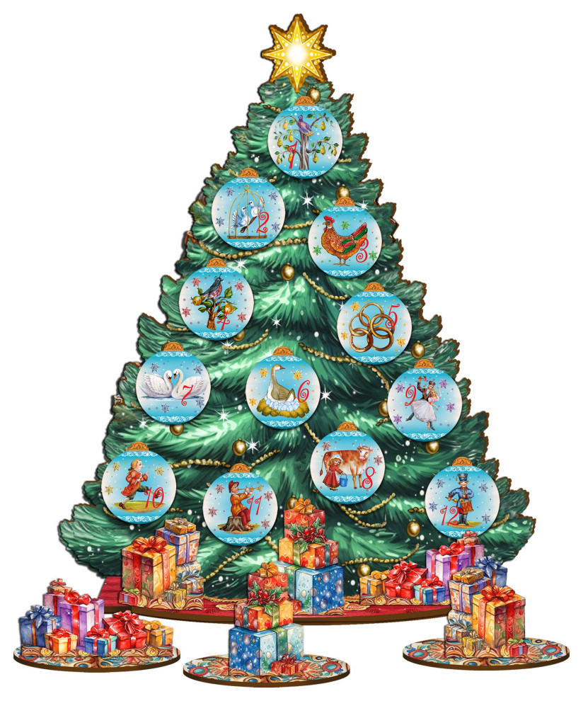 Twelve Days Christmas Tree Set Tabletop Christmas Decor - Traditional ...