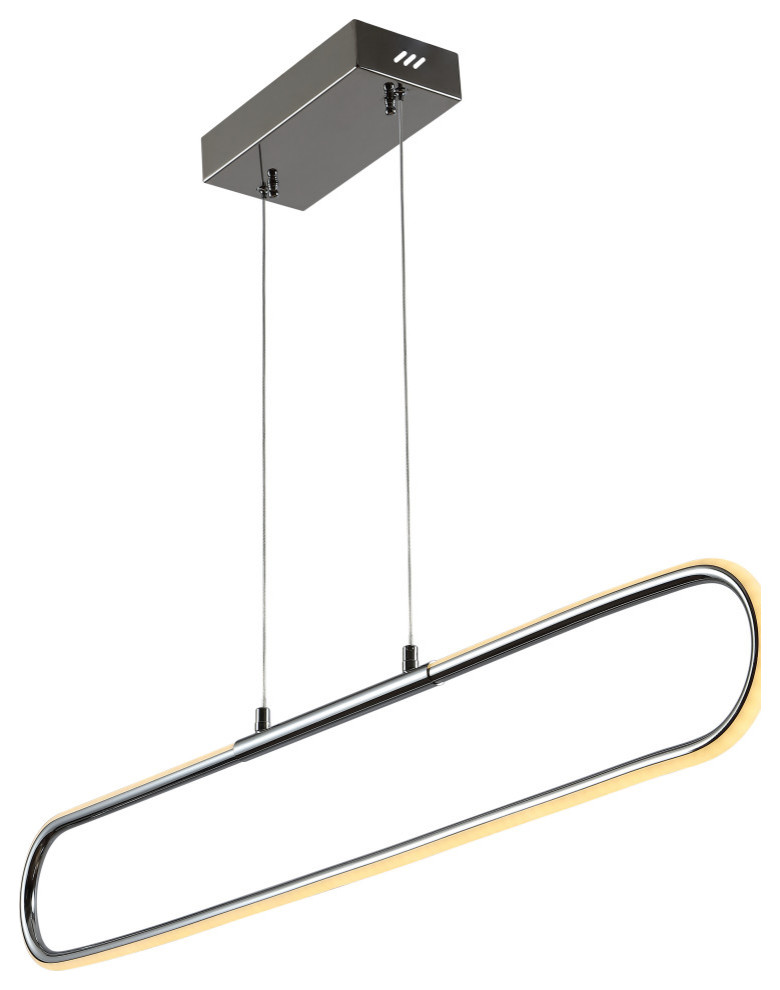 Ned 39" Dimmable Adjustable Integrated Led Metal Linear Pendant ...