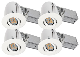 4" Brushed Chrome Recessed LED Lighting Kits With GU10 Bulb Included, 4 ...
