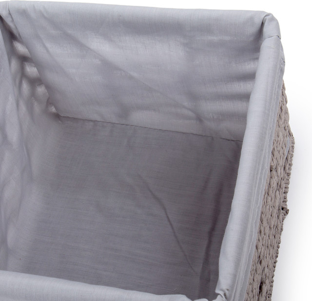 Square Geo Weave Basket With Liner, 3-Piece Set, Gray, 9.25x9.25 ...