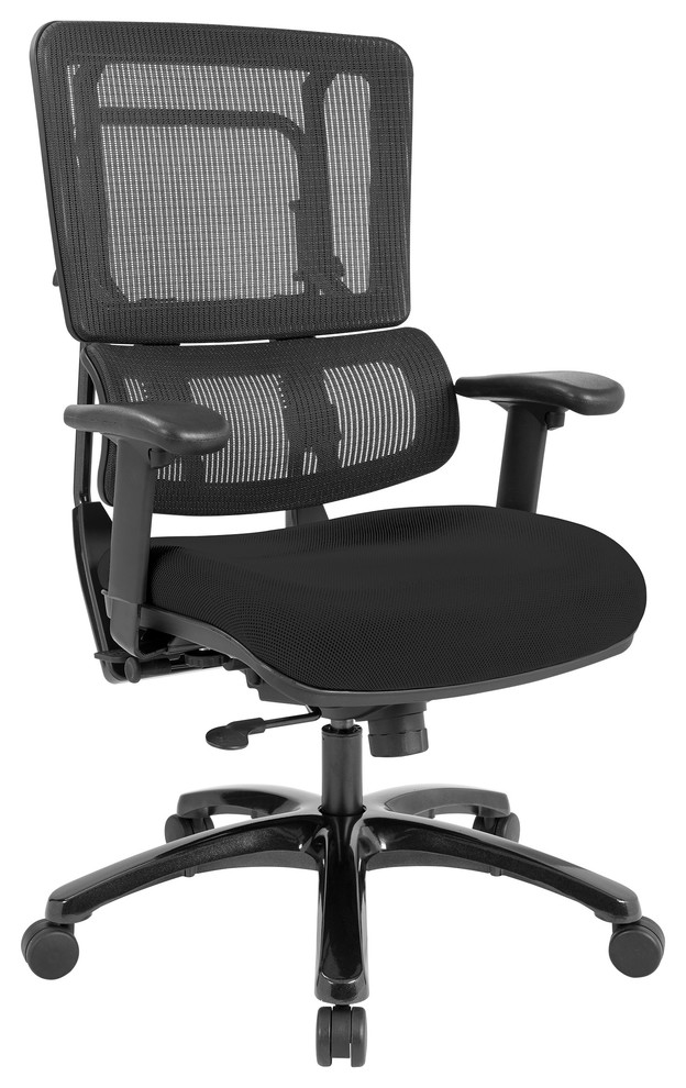 Vertical Black Mesh Back Chair With Shiny Black Base - Contemporary ...