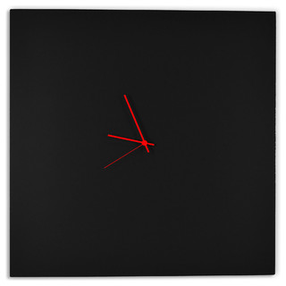 Blackout Square Clock Large, Minimalist Modern Black Metal Clocks ...