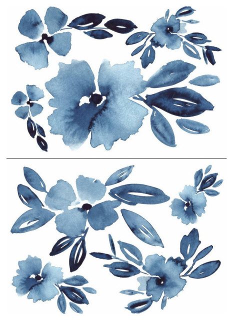 Blue Clara Jean April Showers Flowers XL Giant Wall Decals ...