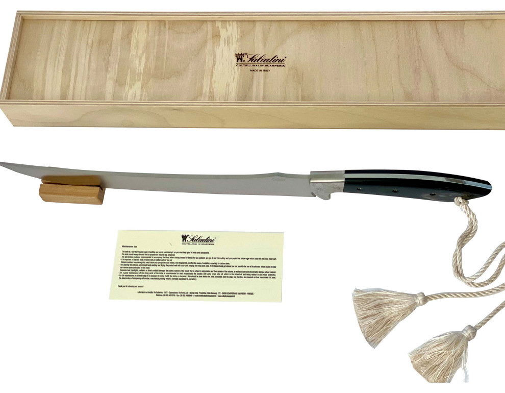 Coltelleria Saladini Sabrage Saber with Buffalo Horn Handle, 11-Inch ...