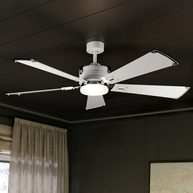 Luxury Transitional Ceiling Fan, Matte White - Transitional - Ceiling ...