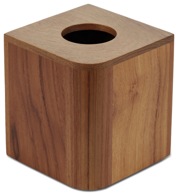 Designer Genuine Teak Tissue Box Cover - Transitional - Tissue Box ...