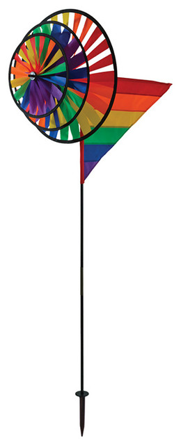 Rainbow Triple Wheel Spinner with Windsail - Contemporary - Garden ...