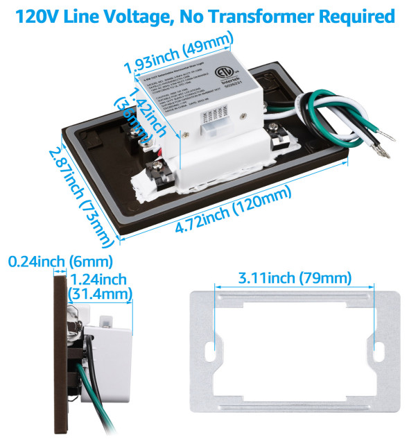 6 Pack 5CCT 120V LED Step Lights Dimmable - Transitional - Stair And ...