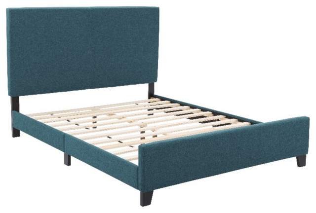 CorLiving Juniper Queen Size Contemporary Fabric Upholstered Bed in ...