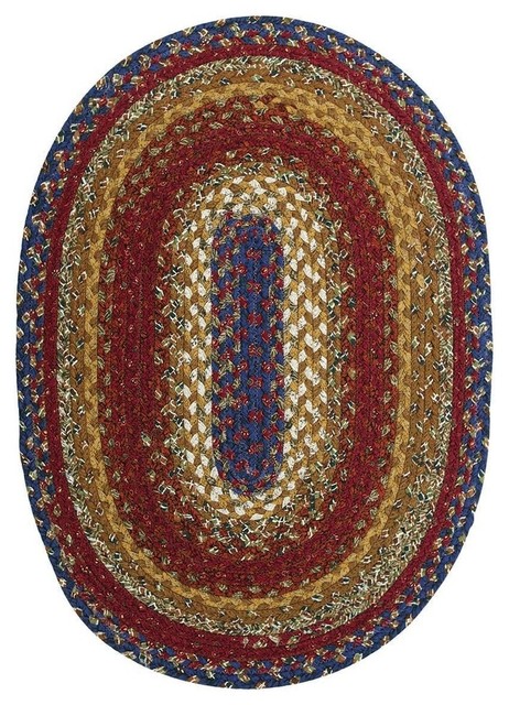 Homespice Decor Log Cabin Step Cotton Braided Rug (Oval), 3' x 5 ...