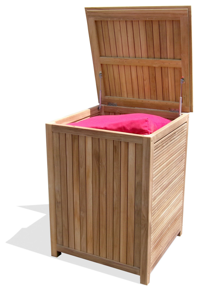 Tall Storage Box 37"H Grade A Teak, Assembled - Transitional - Deck ...