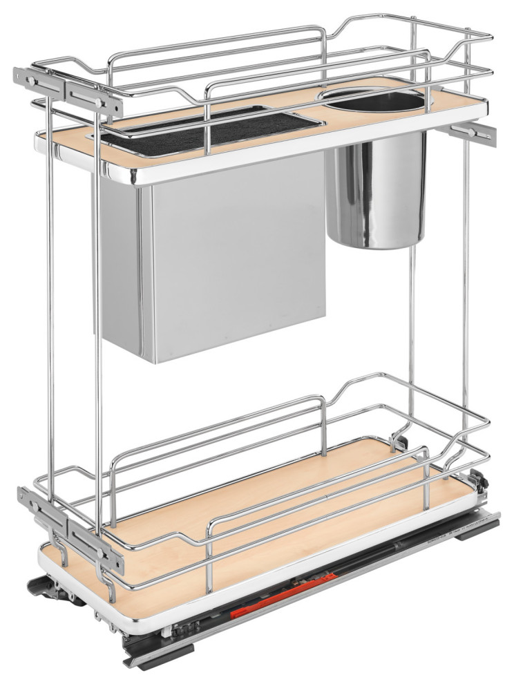 Two-Tier Knife Block Pull Out Organizers With Soft Close, 10.25 ...