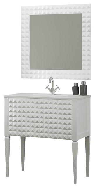 Diamond Bathroom Vanity, White Gloss - Contemporary - Bathroom Vanities ...