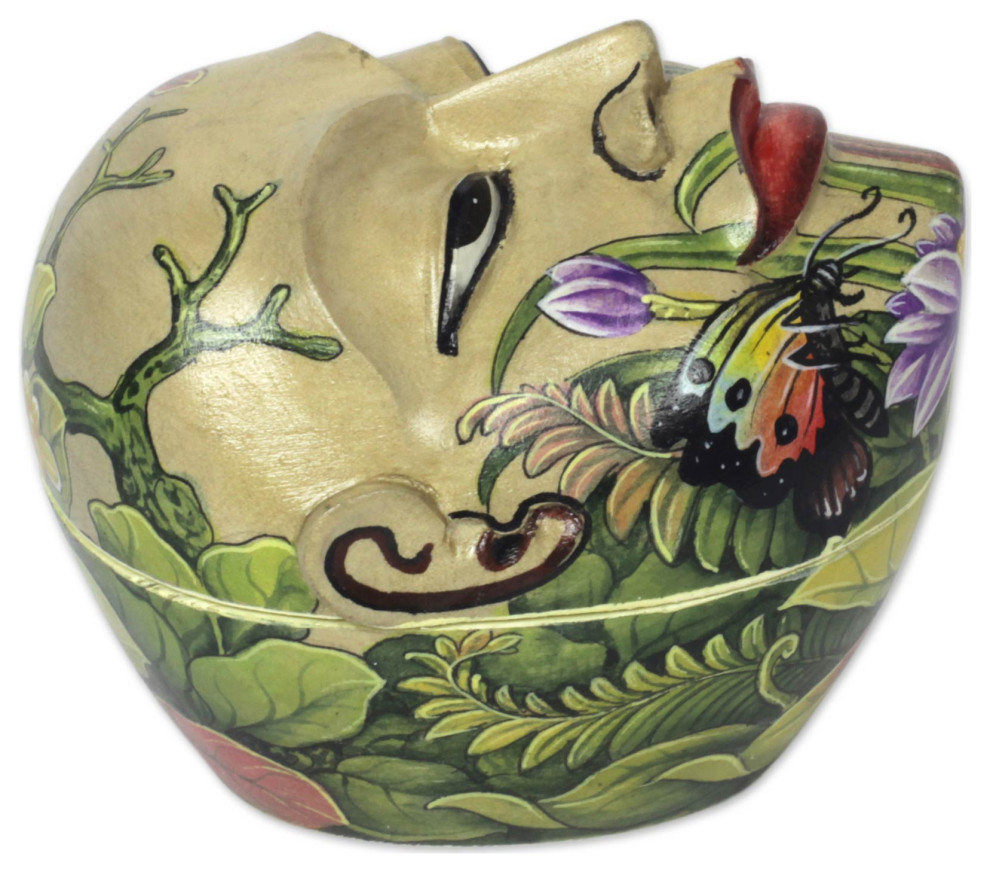 NOVICA Portrait Of Anggada And Wood Box - Tropical - Decorative Boxes ...