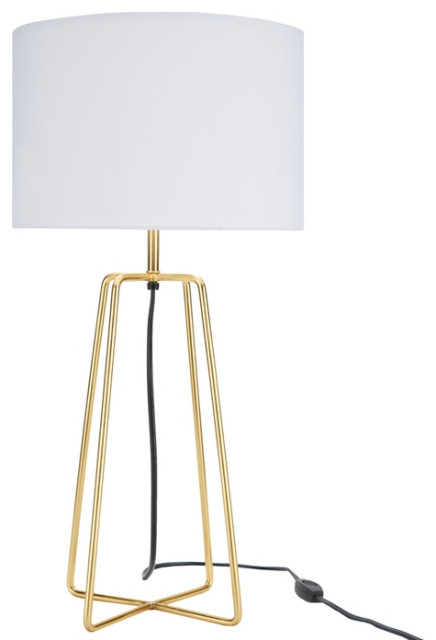 Nourison SRT1G Table Lamp, Gold, 12" x 12" x 24" - Transitional - Table ...