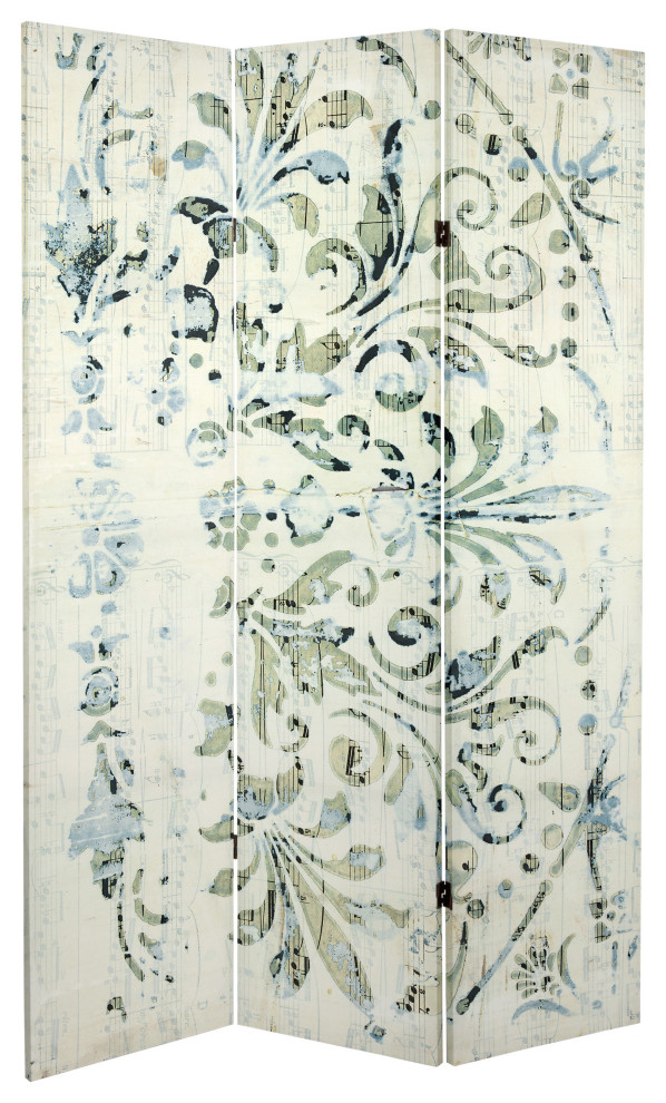 6' Tall Alabaster Muse Canvas Room Divider - Contemporary - Screens And ...