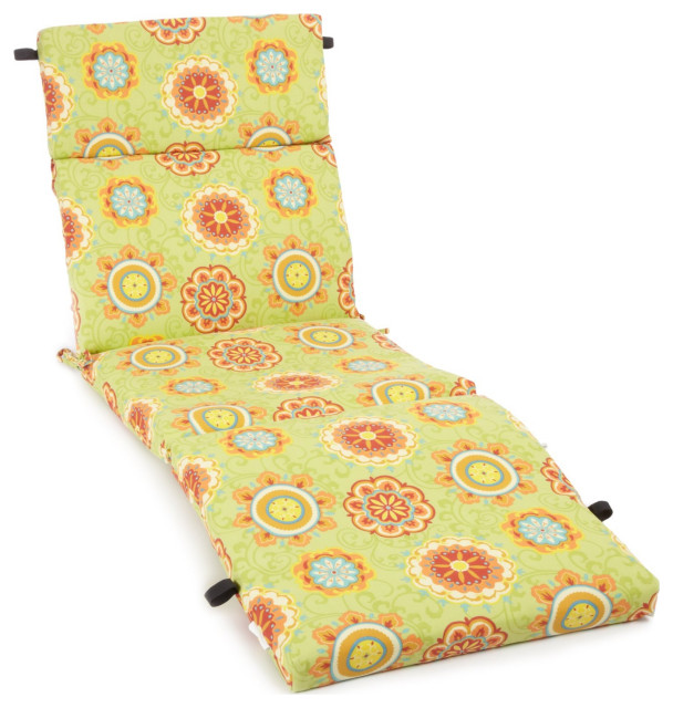 72"X24" Patterned Outdoor Chaise Lounge Cushion, Farrington Terrace ...