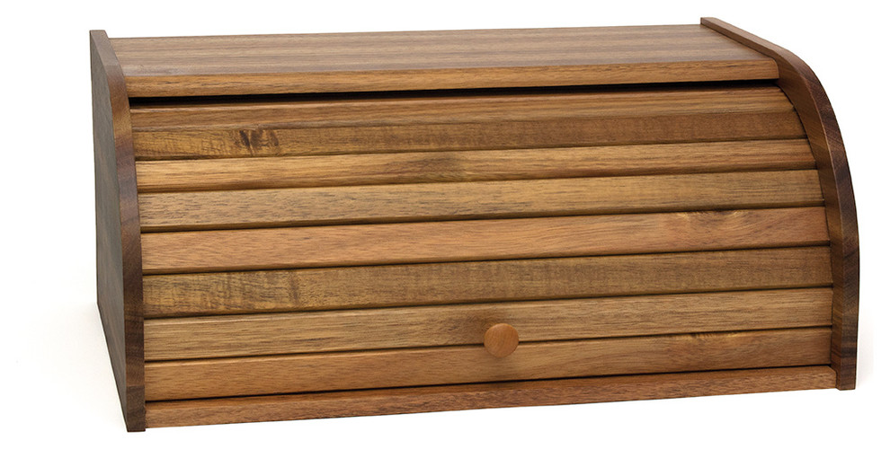 Lipper International Acacia Roll Top Bread Box - Contemporary - Bread ...