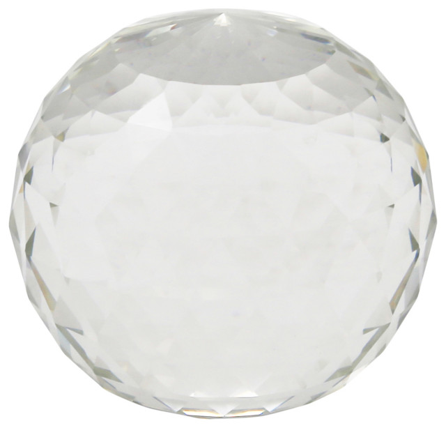 Sagebrook Home Faceted Clear Glass Orb 4.75" - Contemporary ...