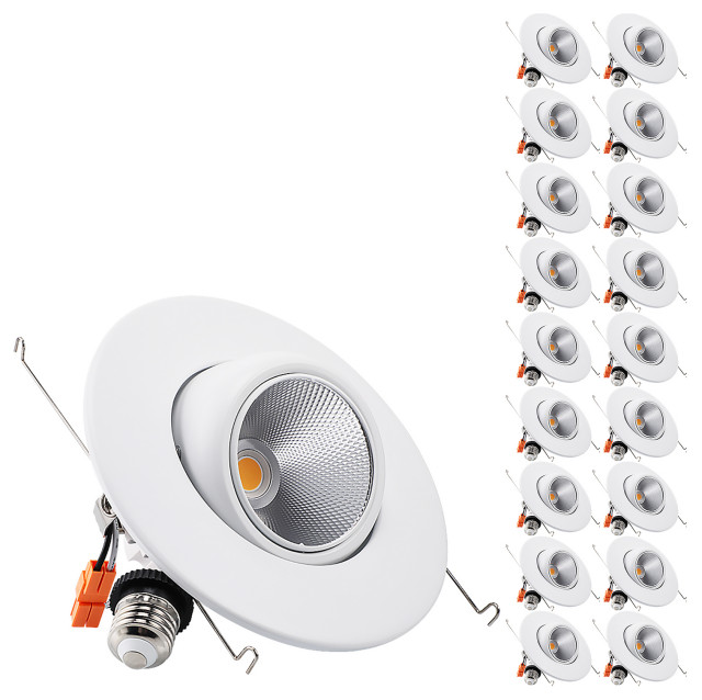 18-Pack 5/6"Adjustable LED Recessed Downlight, 12W, 2700K Soft White ...