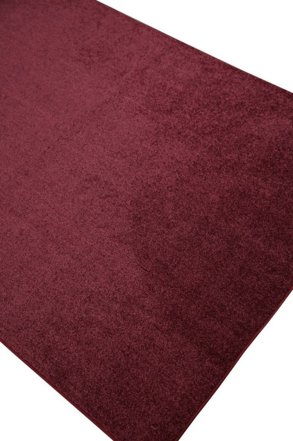 Furnish My Place Cranberry Solid Color Rug Made In Usa, 4' x 18' Oval ...