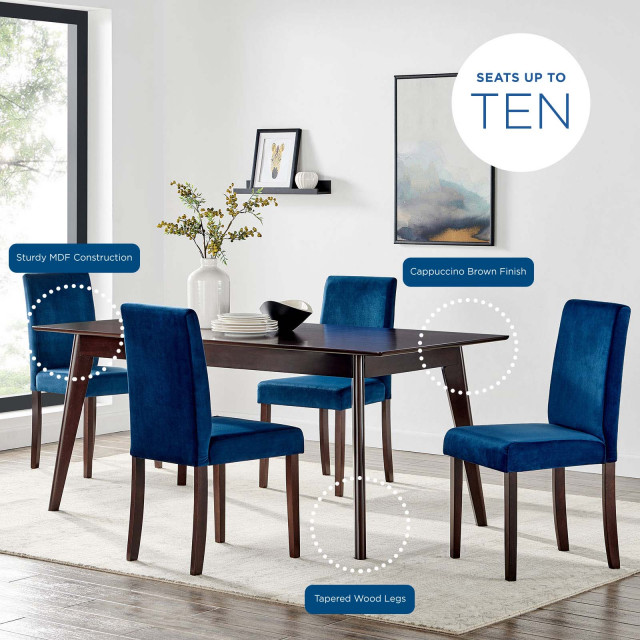 Dining Table, Rectangular, Wood, Drak Brown, Modern, Cafe Bistro ...