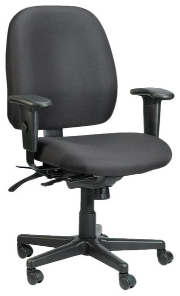HomeRoots 29.5" x 26" x 37" Black Tilt Tension Control Fabric Chair ...