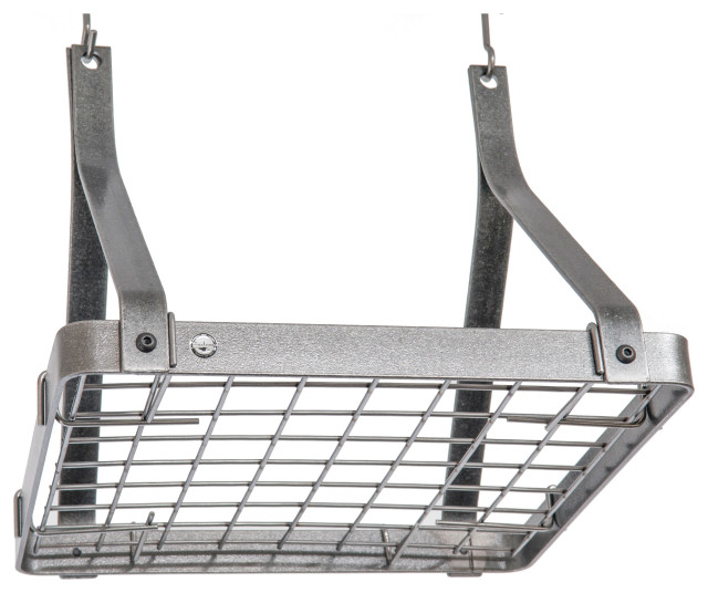 Handcrafted Classic Decor Square Ceiling Rack w 6 Hooks Hammered Steel ...