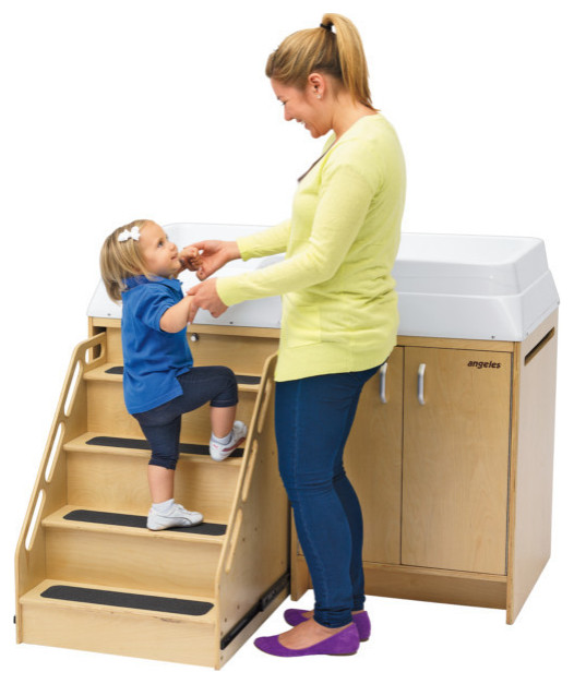 Modern Changing Table With Locking Stairs - Contemporary - Changing ...