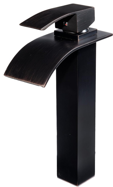 Unique Bathroom Vessel Faucet, Waterfall Design & One Lever, Oil Rubbed ...