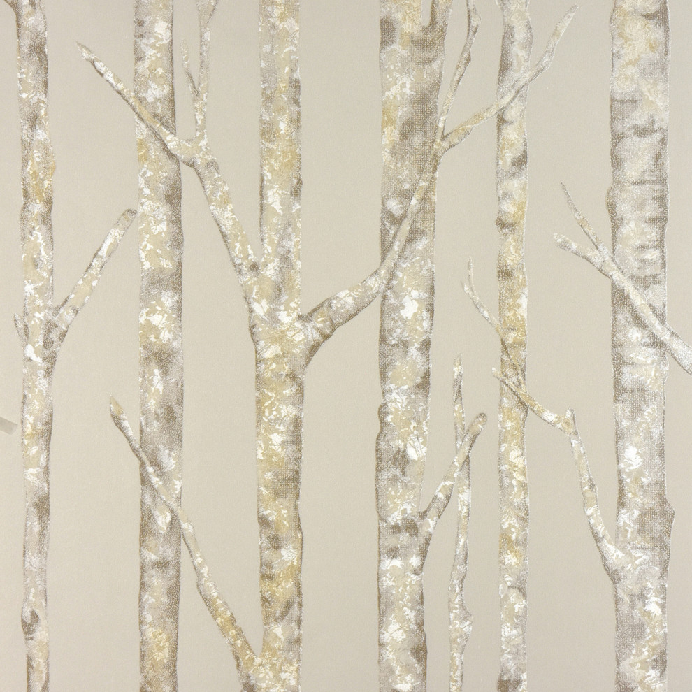 Cameron Beige Trees Wallpaper - Contemporary - Wallpaper - by Brewster ...