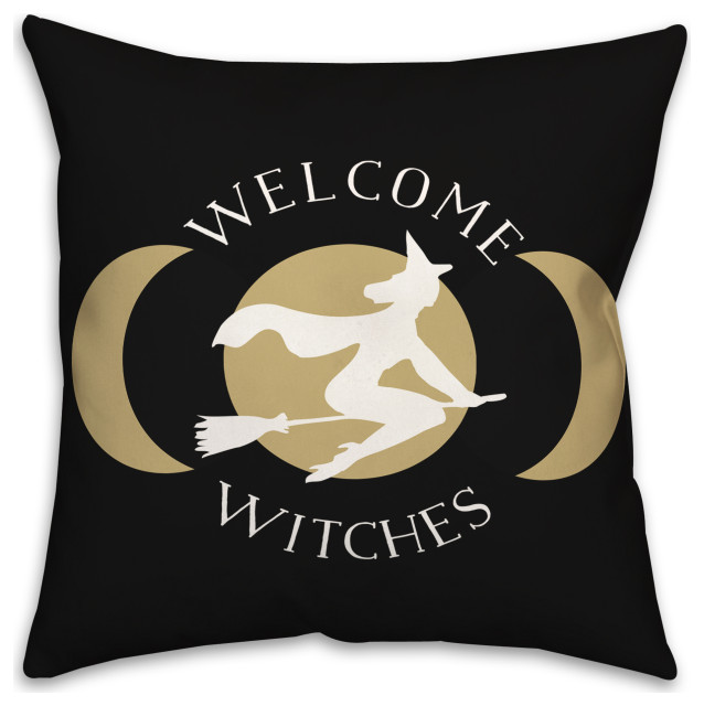 Welcome Witches Pillow, 16x16 - Contemporary - Decorative Pillows - by ...