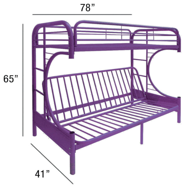 Eclipse Twin/Full/Futon Bunk Bed, Purple - Contemporary - Bunk Beds ...