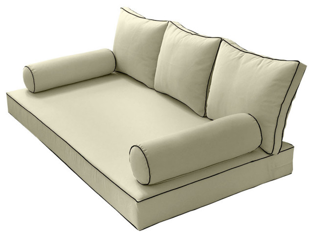 Style3 Twin Size Contrast Pipe Daybed Mattress Bolster Pillow Cover ...