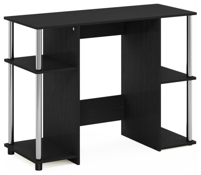 Furinno 15112 JAYA Compact Computer Study Desk, Americano, Stainless ...