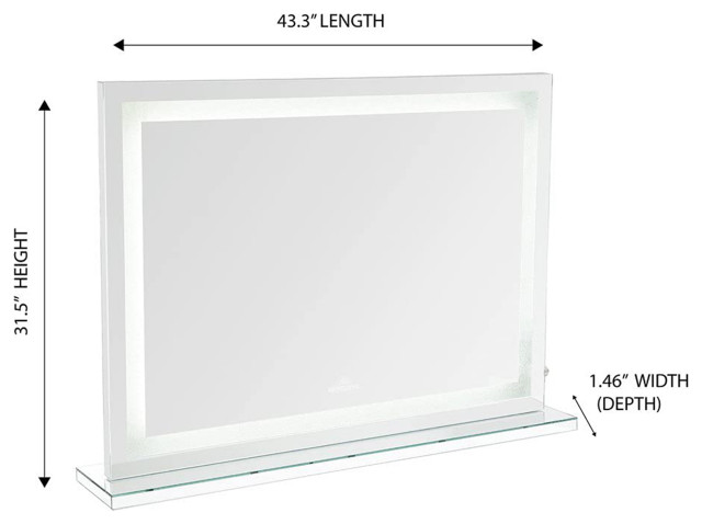 Cristal Pro Vanity Mirror with LED Lights and Wireless Speakers, Dimmer ...