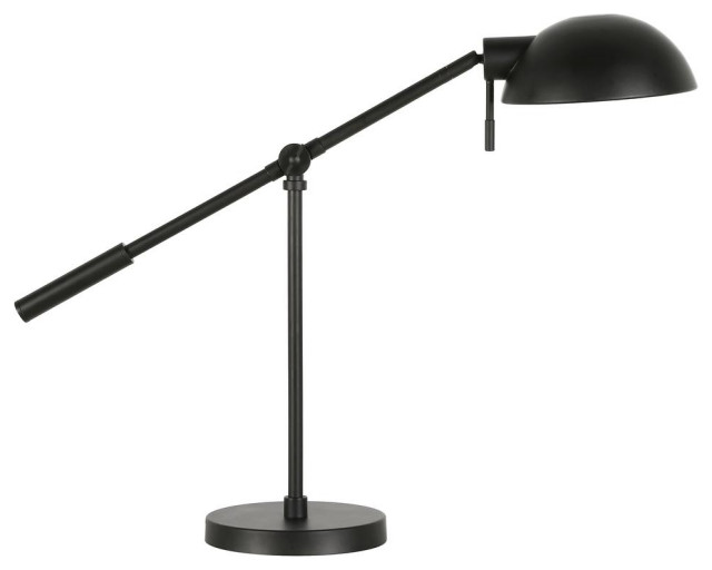 Dexter 23.25 Tall Boom Arm Table Lamp with Metal Shade in Blackened ...