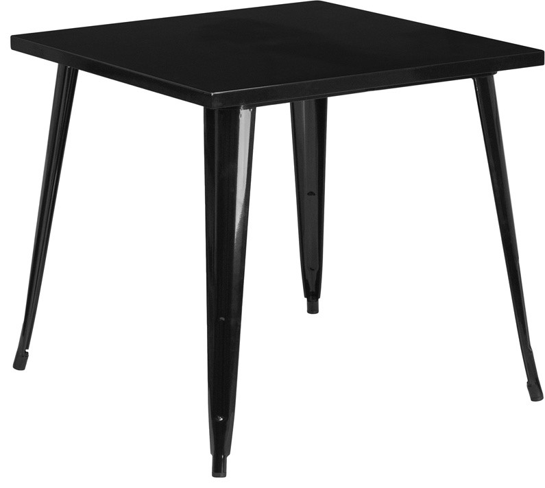 31.75 Square Black Metal Table - Contemporary - Outdoor Dining Tables ...
